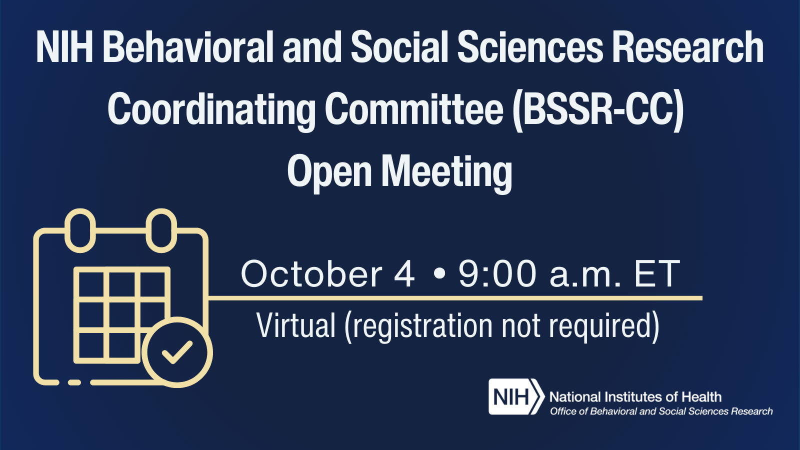 NIH Behavioral and Social Sciences Research Coordinating Committee ...